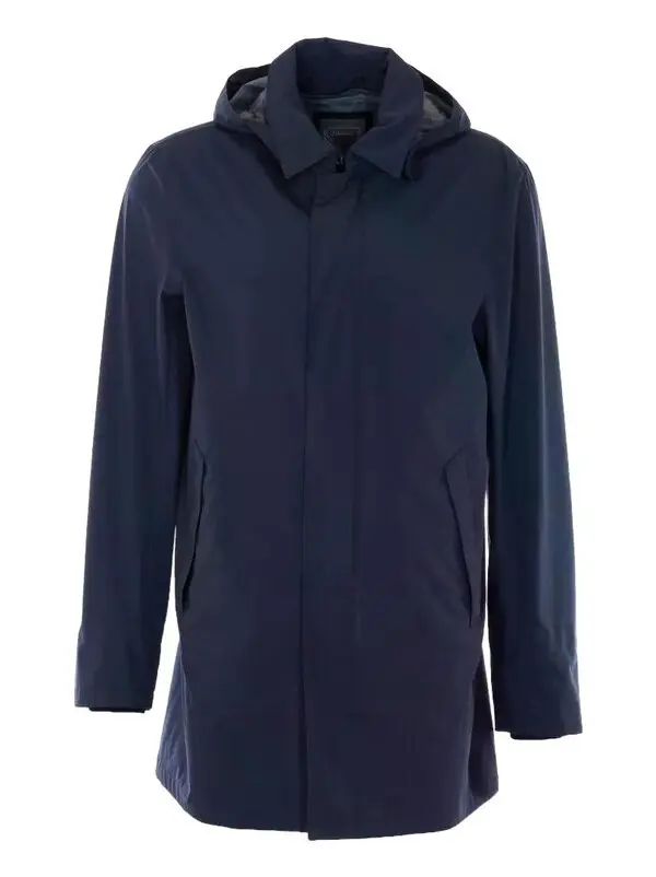 Herno Raincoat With Removable Hood - Blue