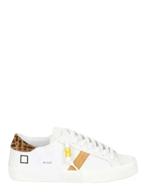 D.a.t.e. Leopard Panel Sneakers - White