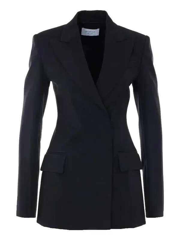 Sportmax Fate Button V-neck Blazer - Blue