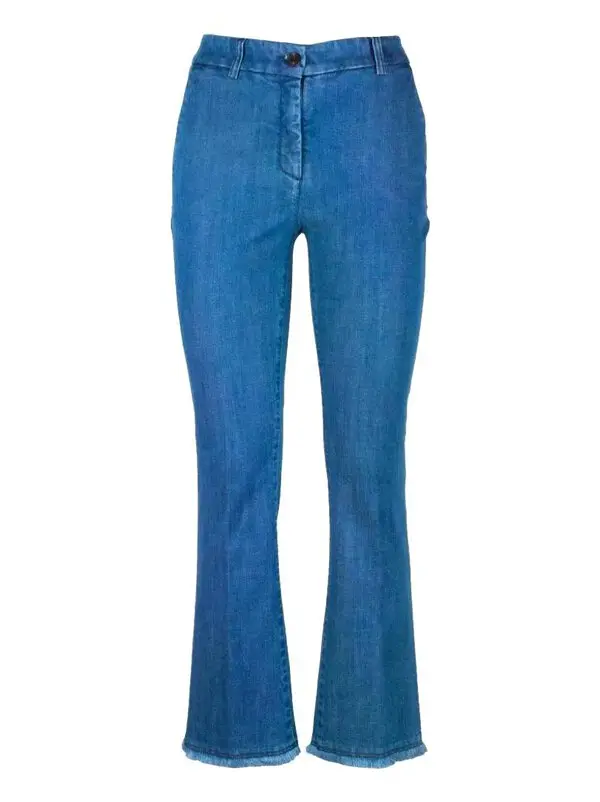 VIA MASINI 80 Frayed Hem Trousers - Blue