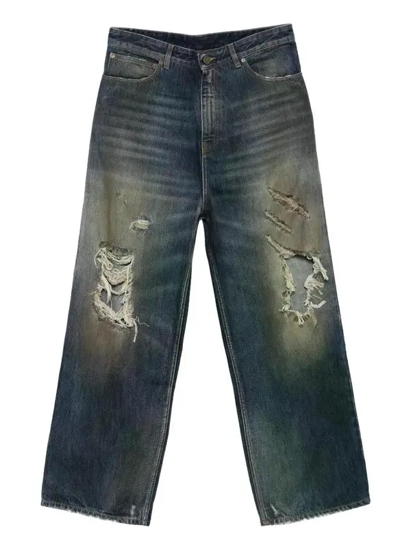 Vetements Distressed Ripped Jeans - Blue