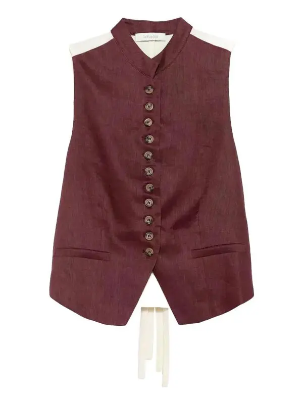 JCSOPHIE Linnea Buttoned Gilet - Red