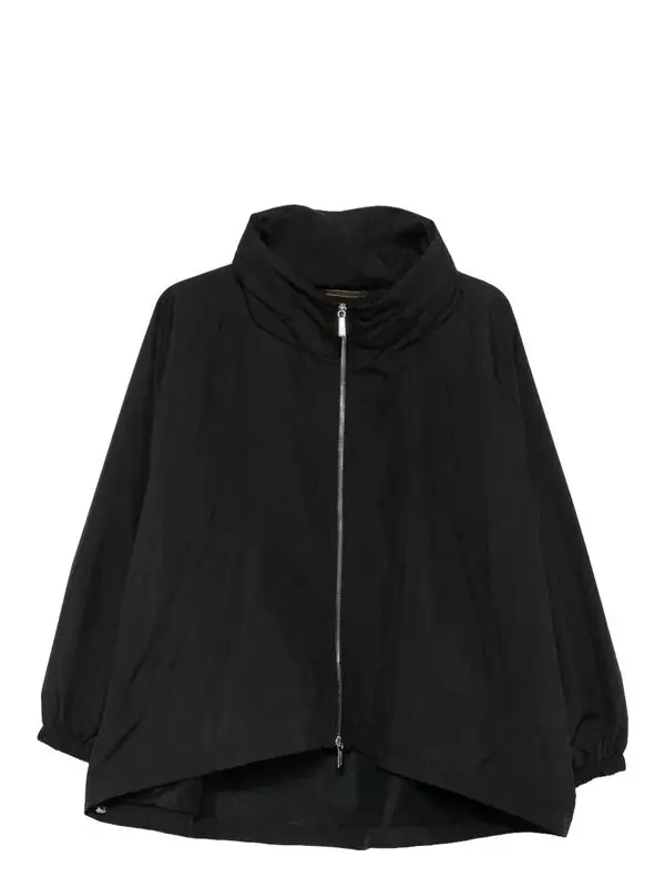 MOORER Funnel-neck Zip Jacket - Black
