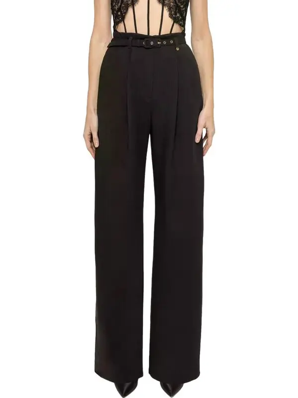 NISSA Belted High-rise Trousers - Black