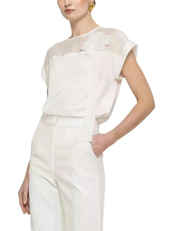 NISSA Bow Detail Blouse - Ivory