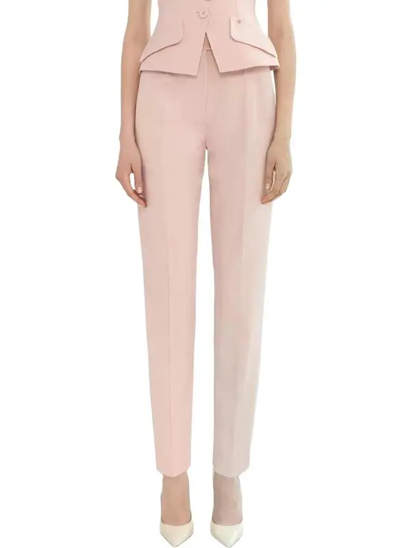NISSA High-rise Straight Leg Trousers - Pink