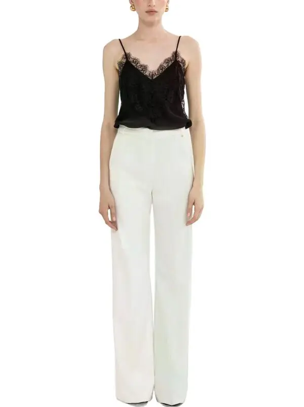 NISSA Lace Panel Blouse - Black
