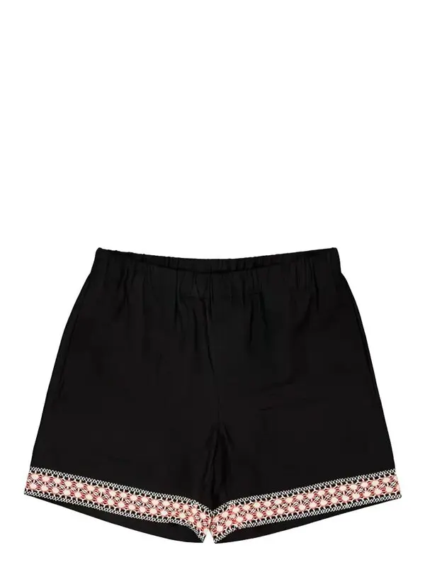 HOMME Braided Trim Shorts - Black