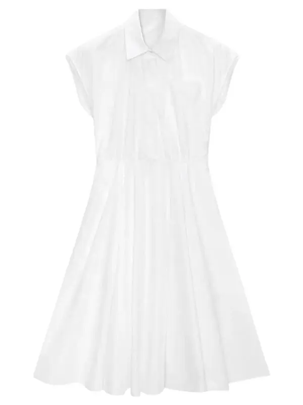 MSGM Pocket Midi Shirt Dress - White