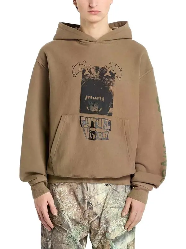 BRAIN DEAD Graphic-print Hoodie - Neutrals