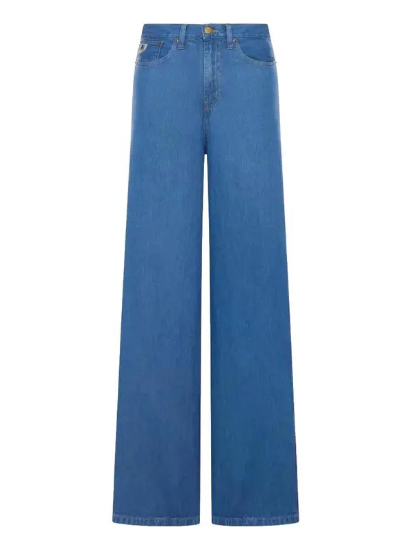 LOIS Marlene Logo-patch Wide Leg Jeans - Blue