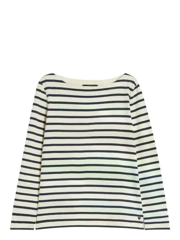Max Mara Striped Boatneck T-shirt - Neutrals
