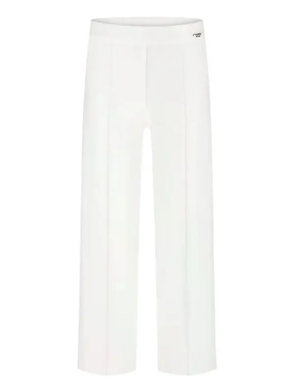 CAMBIO Front-creases Straight Trousers - White