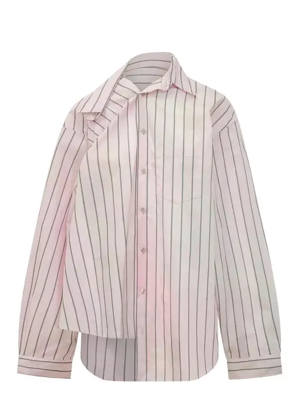 A PAPER KID Striped Over Shirt - Pink