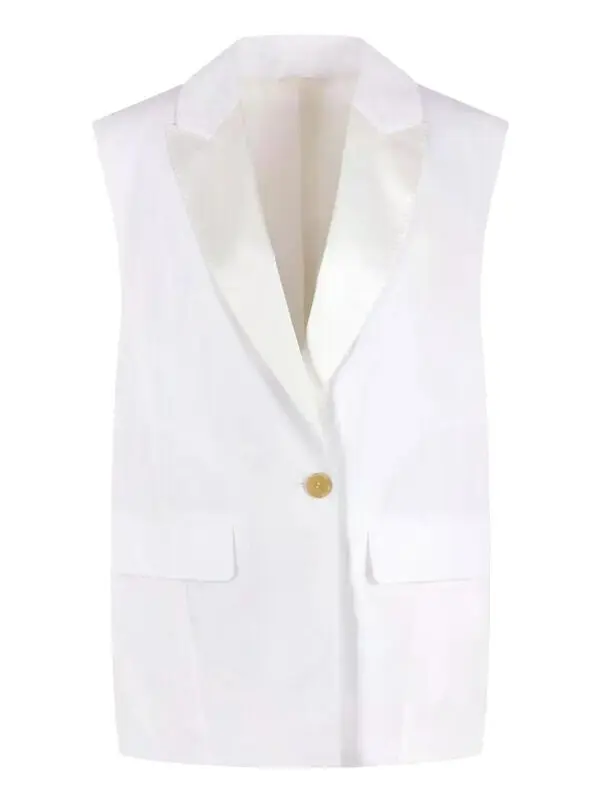 Brunello Cucinelli Single-breasted Gilet - White