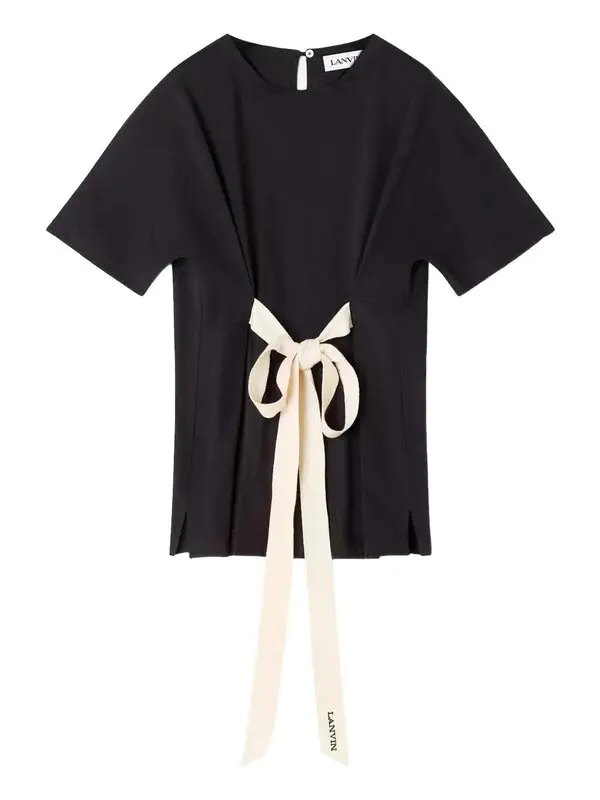 LANVIN Tie-detail Top - Black