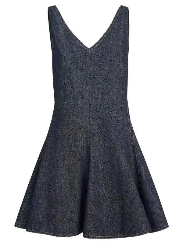 Brunello Cucinelli Cotton Denim-effect Twill Mini Dress - Blue