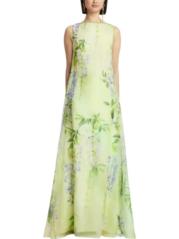 LEO LIN Yumei Floral-print Maxi Dress - Yellow