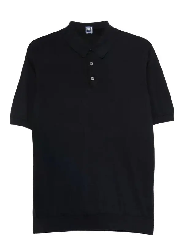 Fedeli Button-up Polo Shirt - Blue