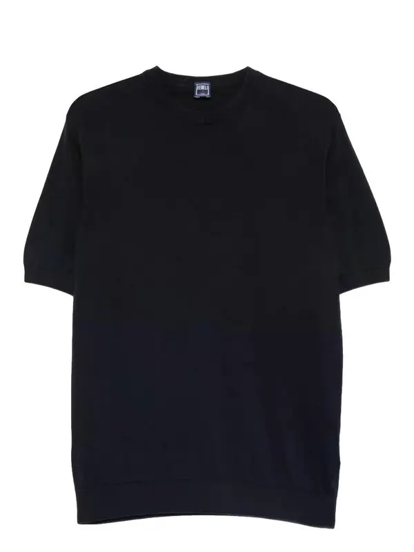 Fedeli Crew Neck Short-sleeve T-shirt - Blue