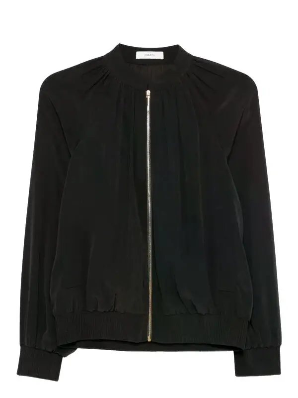 JOSEPH Zip Bomber Jacket - Black