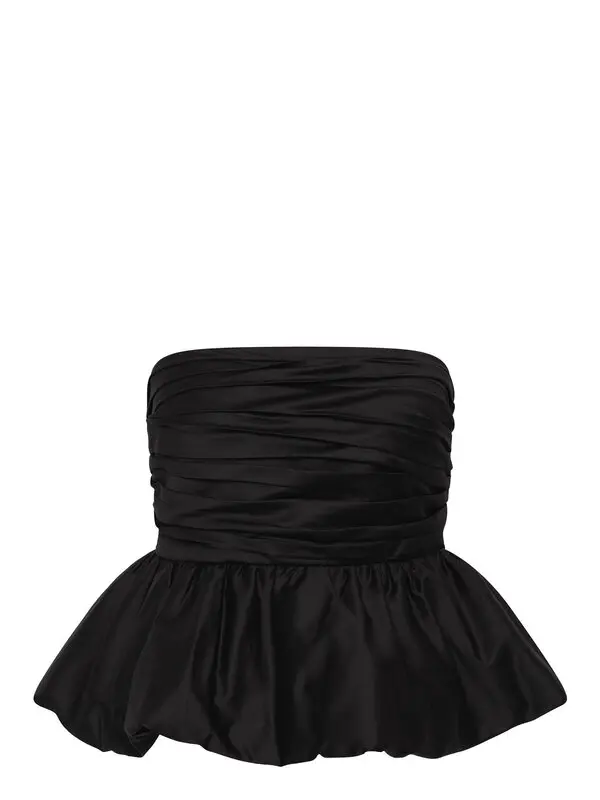 ROAME Strapless Peplum Top - Black