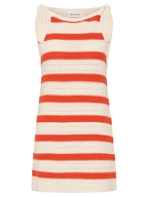 ROAME Manon D Knit Cotton Mini Dress - Stripe