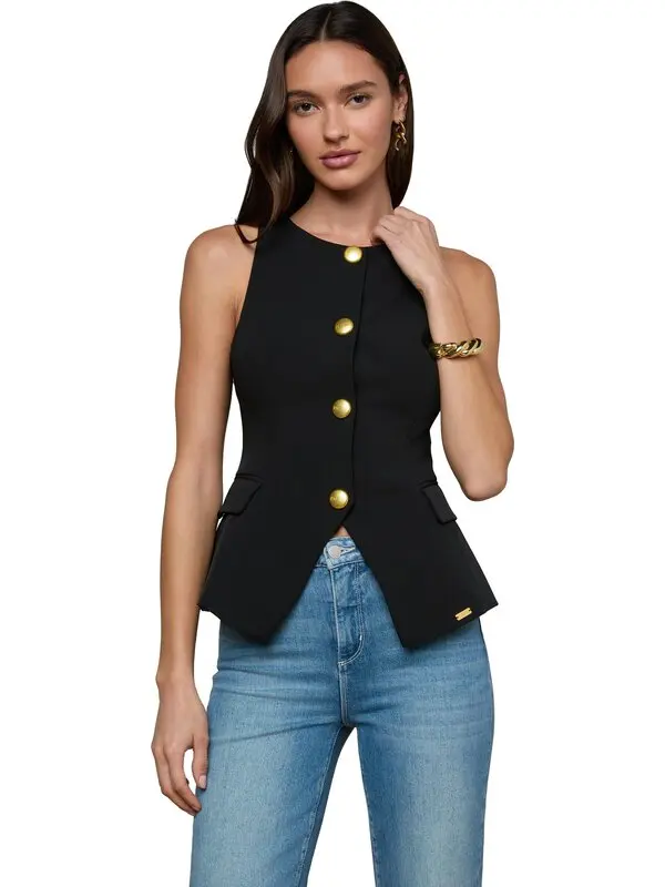 L'Agence Tessa Sleeveless Vest - Black