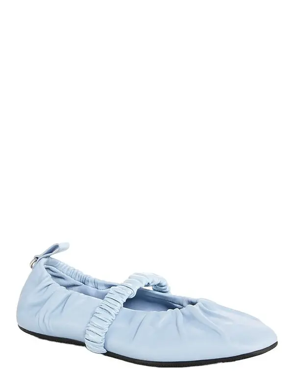 Rag & Bone Spire Ruched Mary Jane Flats - Sky Blue