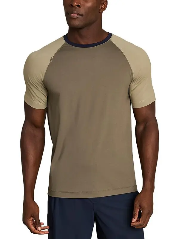 RHONE Reign Raglan Short Sleeve T-shirt - Smokey Olive Color Block