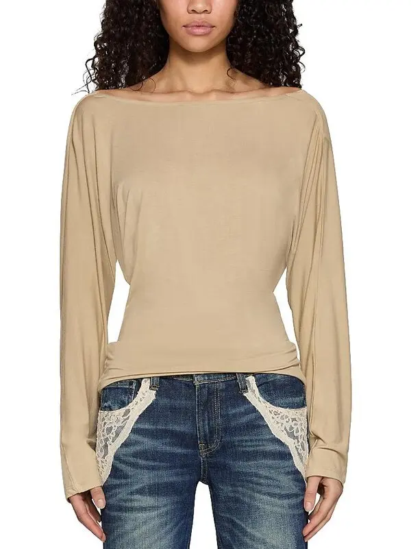 EB DENIM Zinnia Long Sleeve Top - Sand