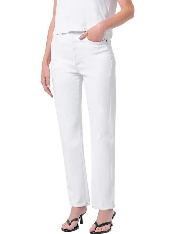 AGOLDE 90s Pinch Waist High Rise Straight Jeans - Marshmallow