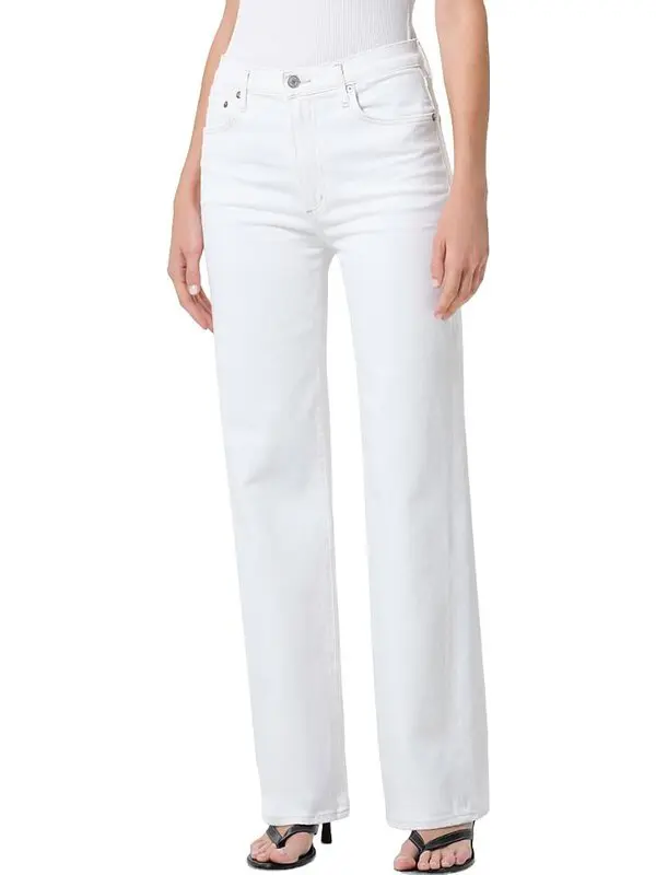 AGOLDE Harper Mid-rise Relaxed Straight Jeans - White Wash