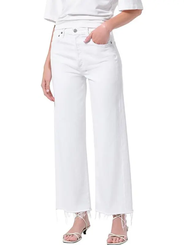 AGOLDE Ren High-rise Wide-leg Jeans - Marshmallow