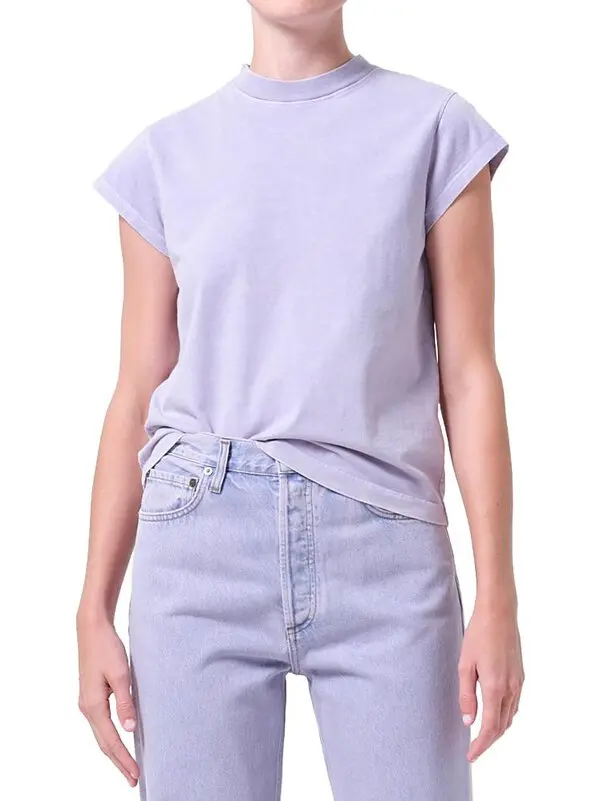 AGOLDE Bryce Cap Sleeve Tee - Acid Lilac