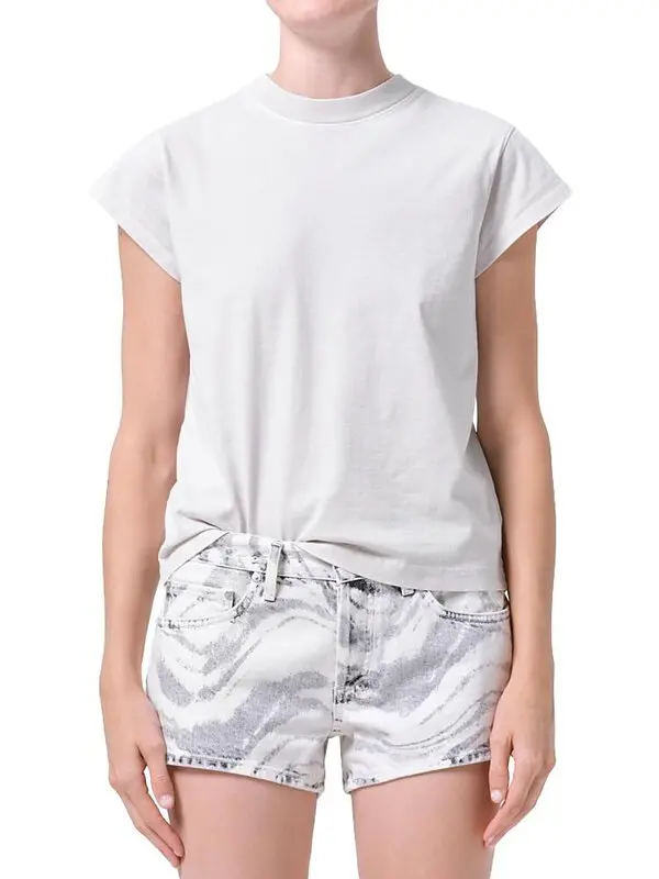 AGOLDE Bryce Cap Sleeve Tee - Bone