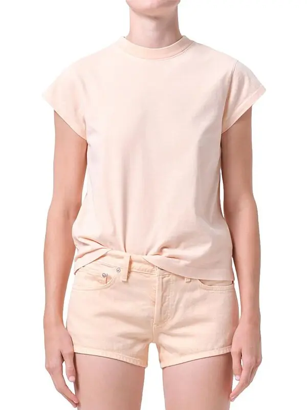 AGOLDE Bryce Cap Sleeve Tee - Sun Filter