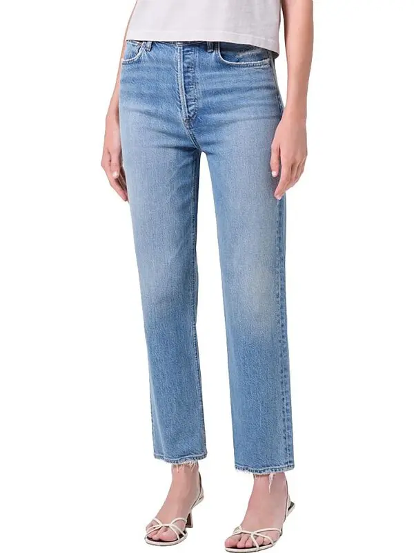 AGOLDE 90s Pinch Waist High Rise Straight Crop Jeans - Renew