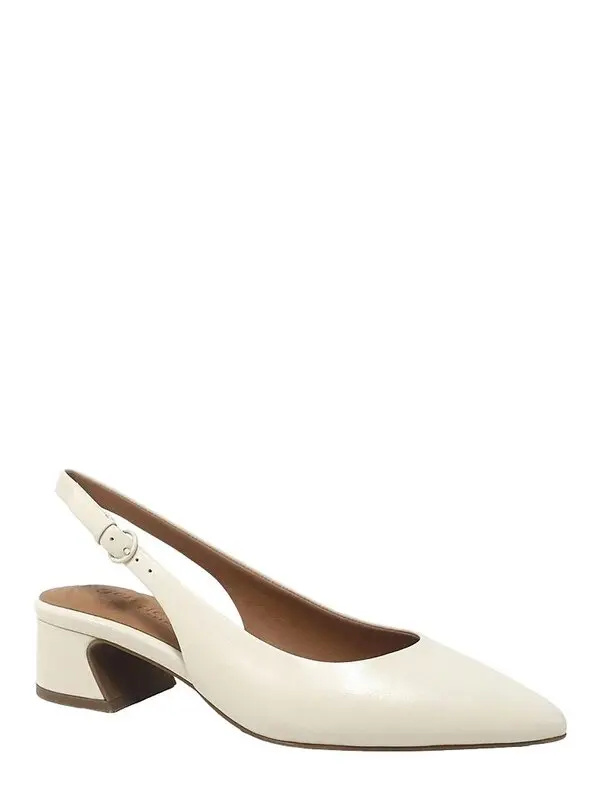 KENNETH COLE Georgia Leather Slingback Pumps - Stone Leather