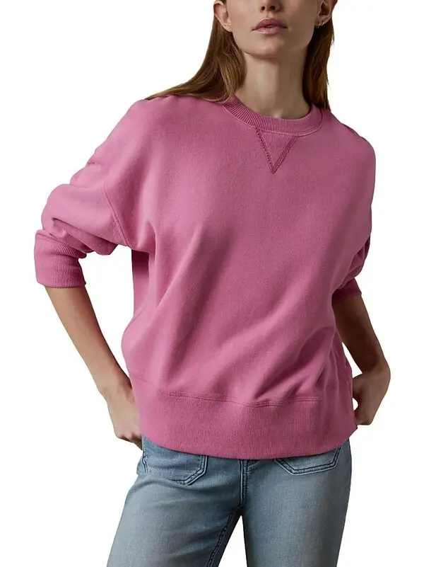 Faherty Brand Fleece Crewneck Sweatshirt - Ibis Rose