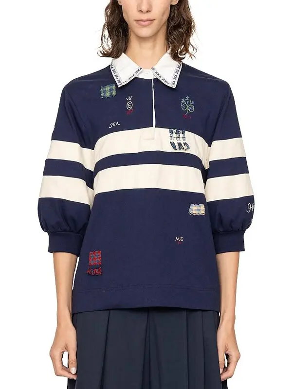 Sea Claira Embroidered Rugby Top - Multi