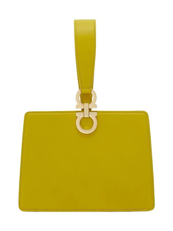 FERRAGAMO Mini Leather Clutch - Antique Yellow
