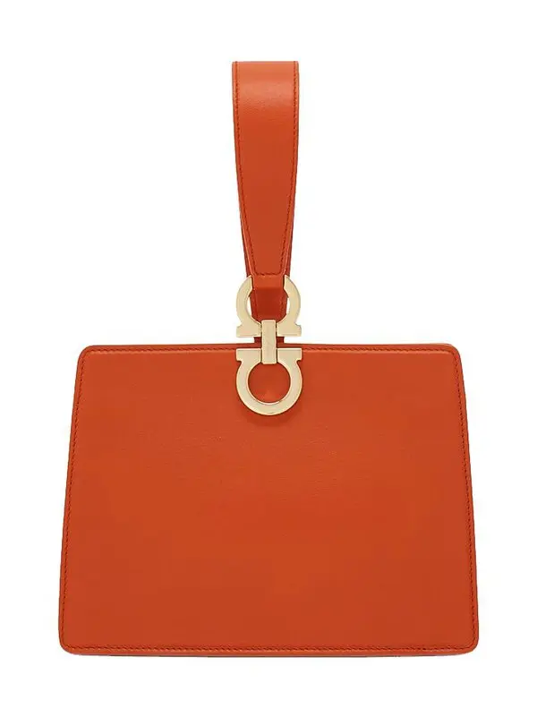 FERRAGAMO Mini Leather Clutch - Light Sienna