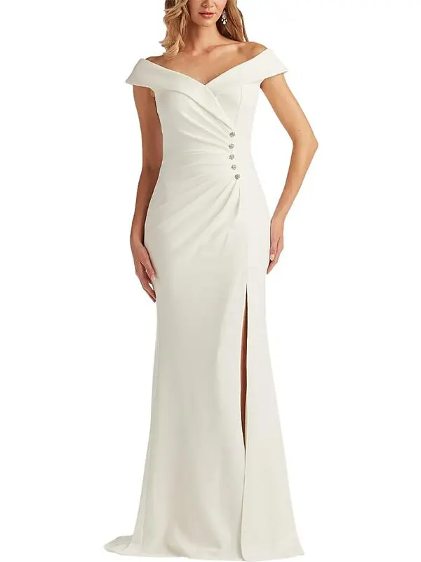Tadashi Shoji Off-shoulder Gown - Ivory