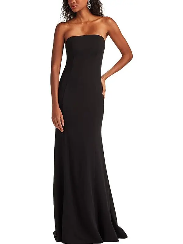 Tadashi Shoji Parmer Bow Back Gown - Black/ivory
