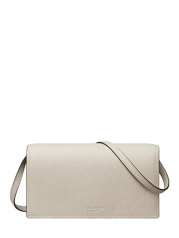 Tory Burch Romy Leather Crossbody Wallet - Ash Cloud