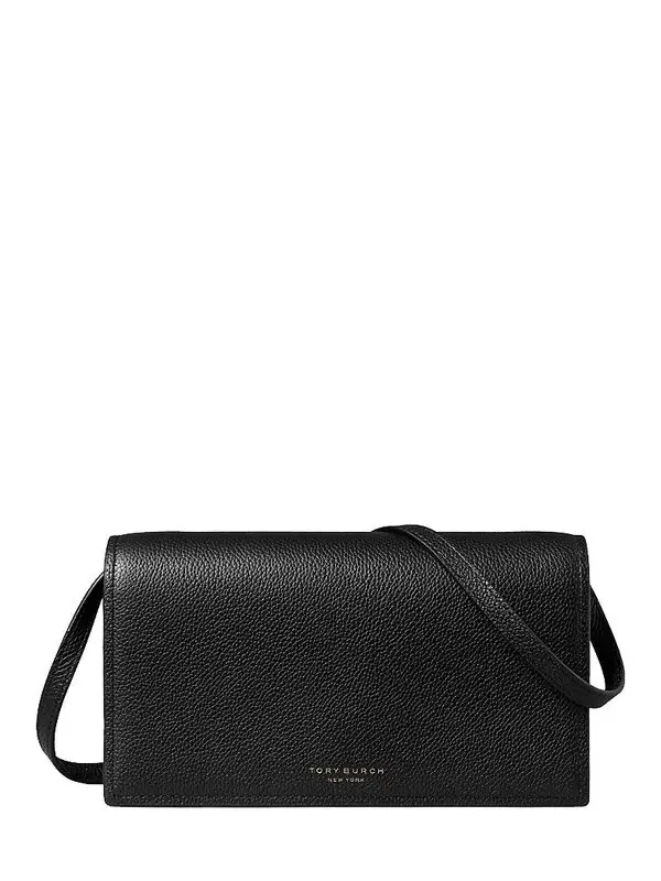 Tory Burch Romy Leather Crossbody Wallet - Black