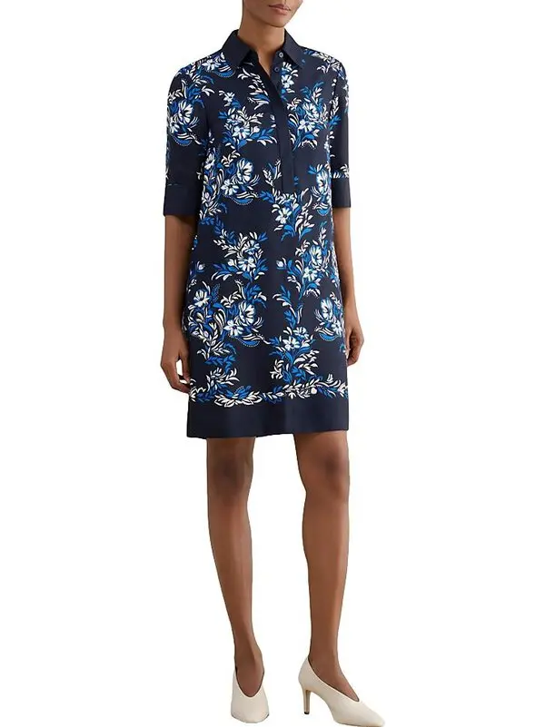 HOBBS LONDON Marciella Printed Tunic Dress - Navy Multi
