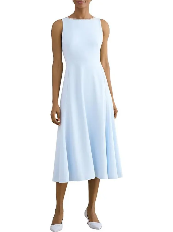 HOBBS LONDON Beatrix Embellished Midi Dress - Pale Blue
