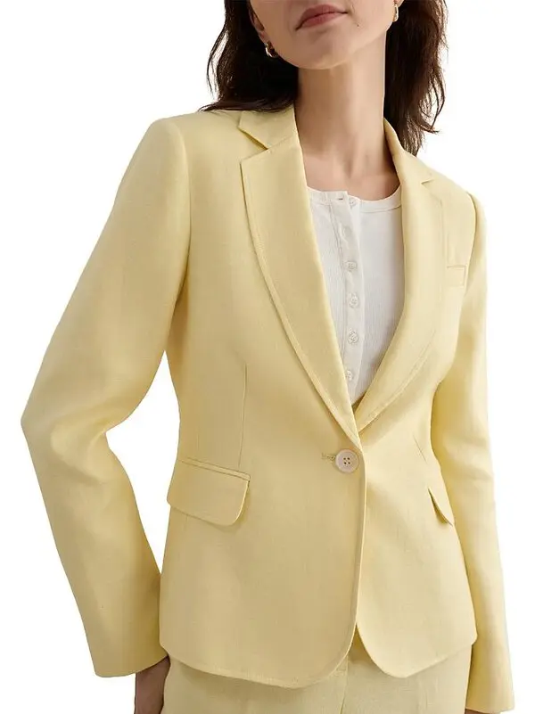 HOBBS LONDON Adalee Linen Jacket - Soft Yellow